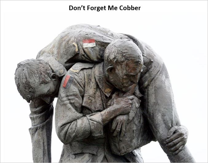 Cobbers statue, by sculptor Peter Corlett, Australian Memorial Park ...